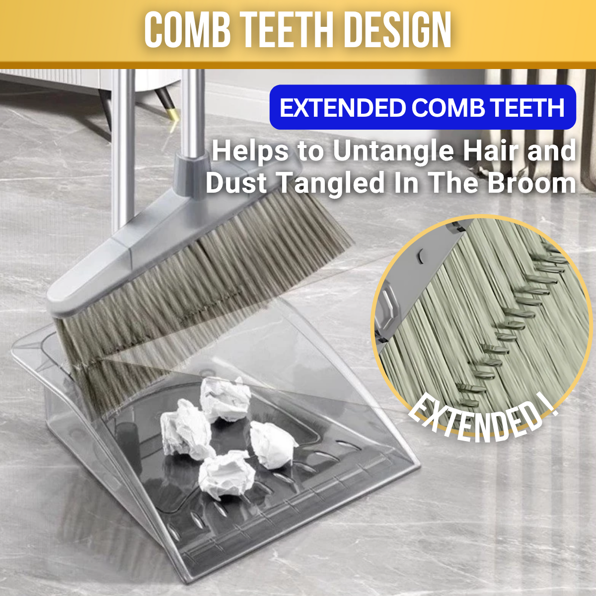 3T Set Penyapu dan Penyodok 2 Dalam 1 Lutsinar Penyapu Set 2in1 Dustpan ...