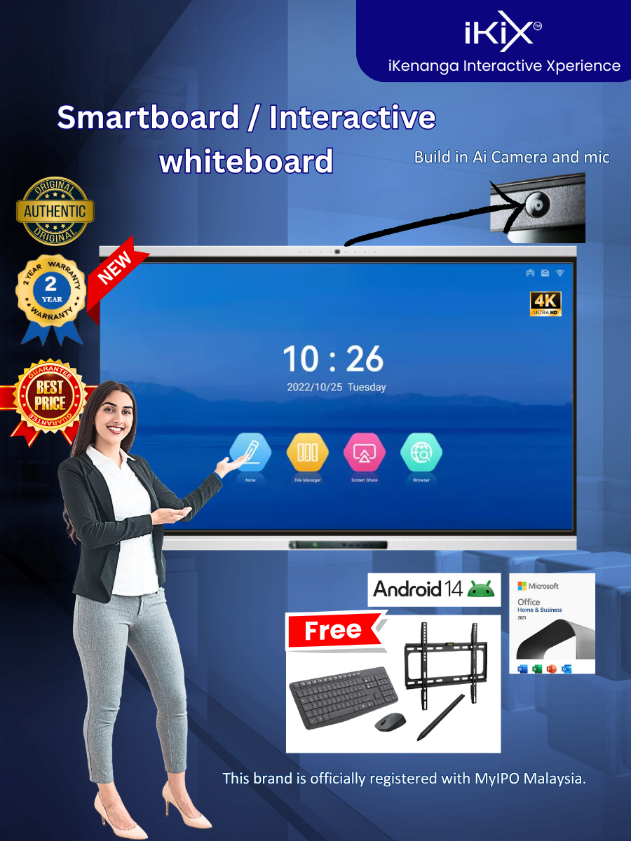 Ikix 75 inch Interactive Smartboard Led Whiteboard Digital Ops Andoird 14 & Window 11 | Shopee ...