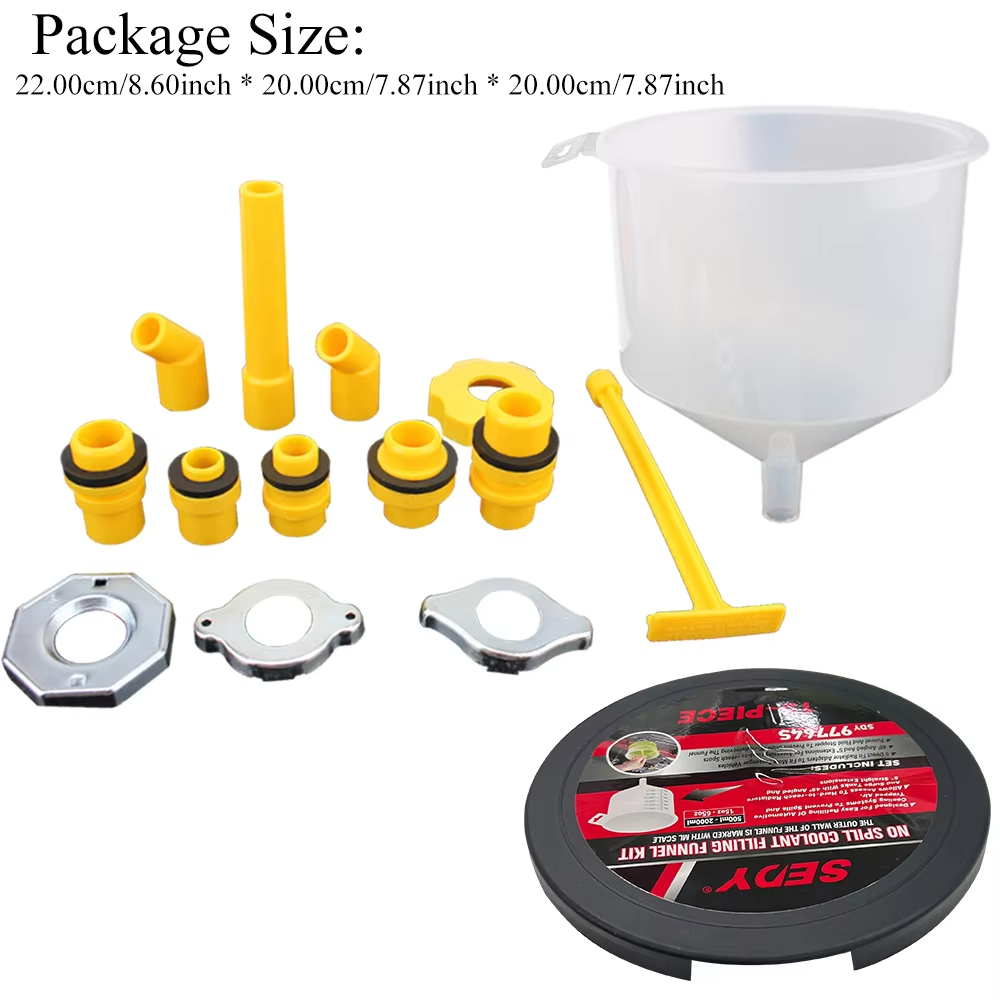 Universal Funnel Spout Coolant Filter Filling Kit Spill Proof Car Water ...