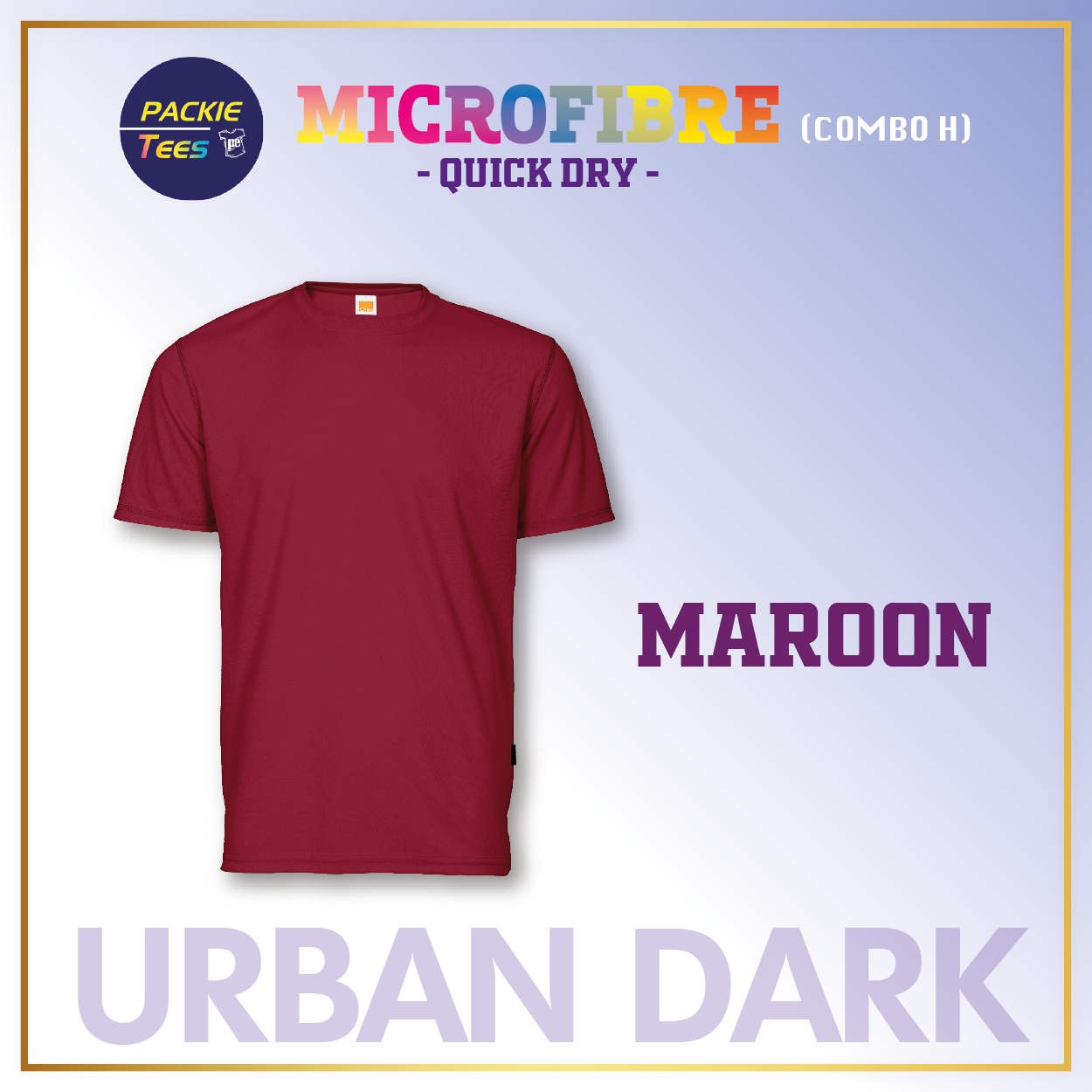 💯[READY STOCK]Maroon QD0406 T-shirt 100% Microfibre Eyelet Short Sleeve ...
