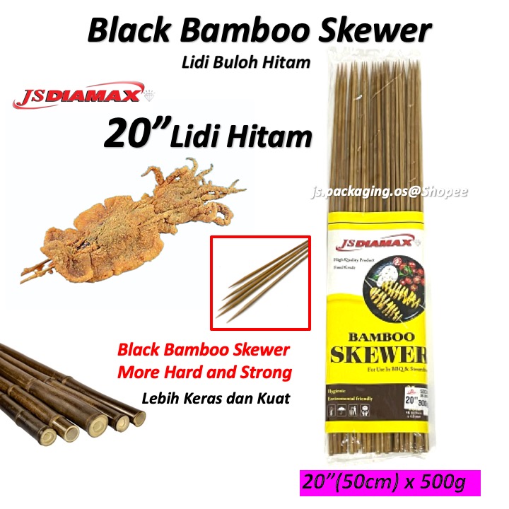 Bamboo Skewer/Sotong Raja Lidi 20" Black / White (500g±) Lidi Skewer ...
