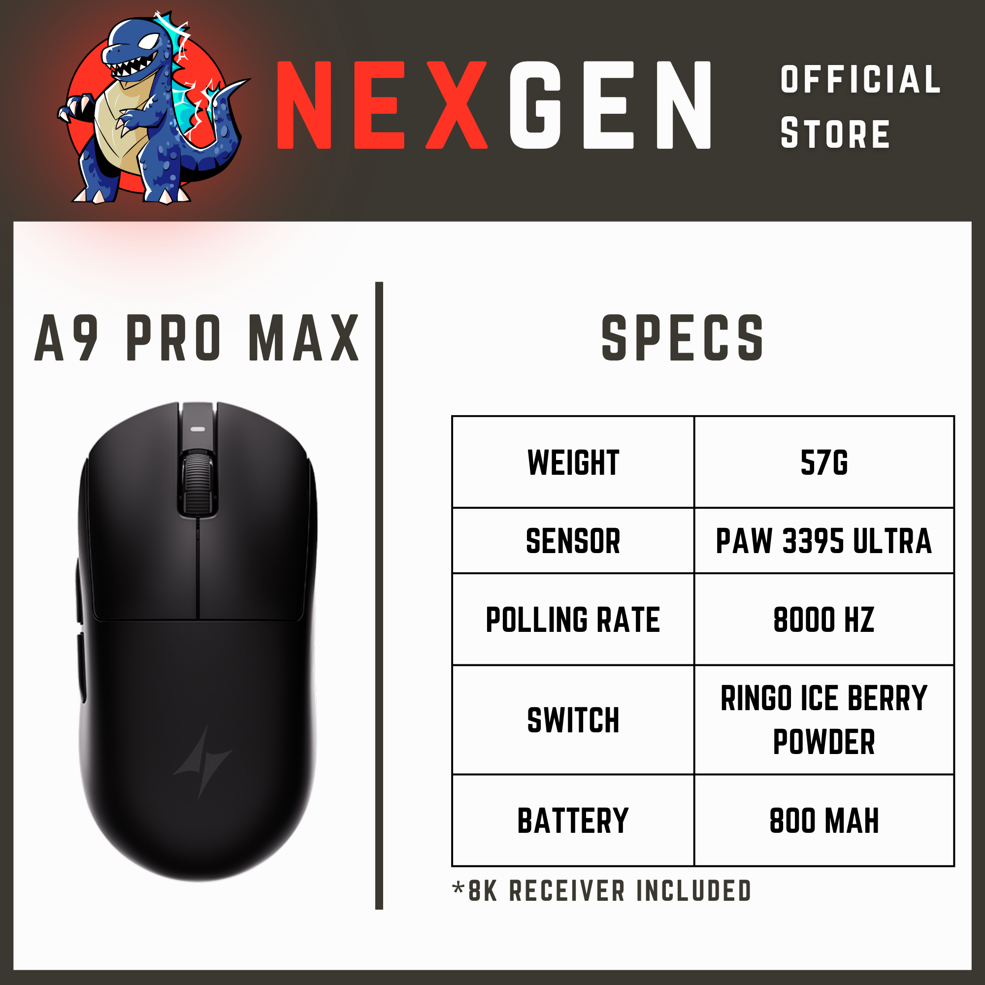 [READY STOCK] ATK DRAGONFLY A9 SE / PLUS / PRO / MAX / ULTRA | Gaming Mouse 8K PAW3350 | NexGen ...