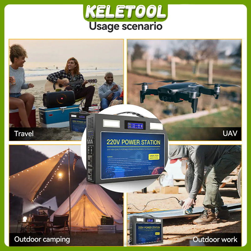 1200W Portable power station AC 220V output emergency backup power box camping solar generator ...