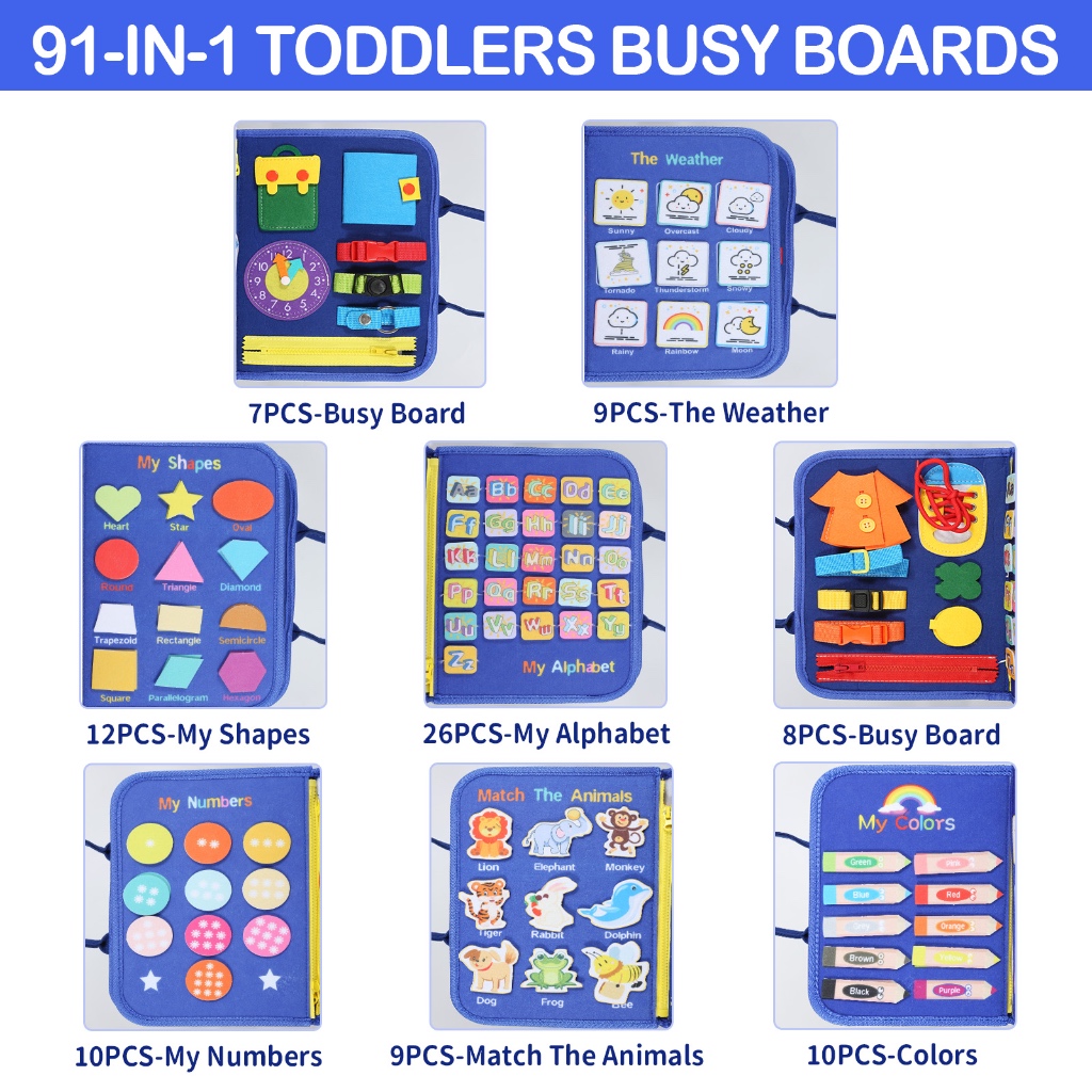 Baby Busy Board - Montessori Busy Board for Toddlers to Develop Basic ...