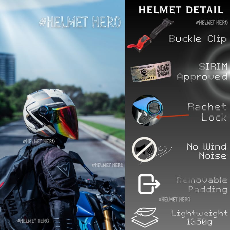 FREE VISOR) Grayfosh Helmet G626 KURO HELMET NOVA ALPINE ONYX G626A HELMET SIRIM APPROVED ARAI ...