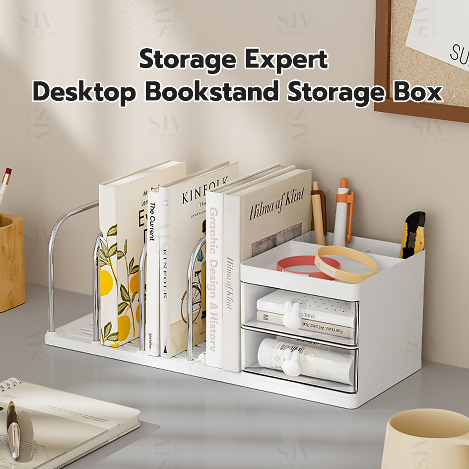 SIV Desk Organizer Rack Desktop Book & File Shelf Stand Aesthetic With ...