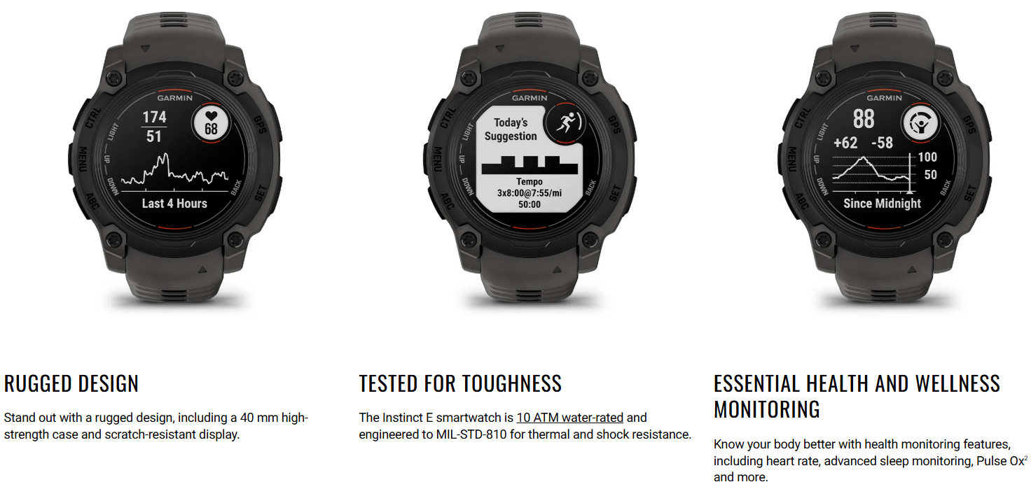 GARMIN Instinct E ( 40MM / 45MM ) Series - multisport GPS Compass ...