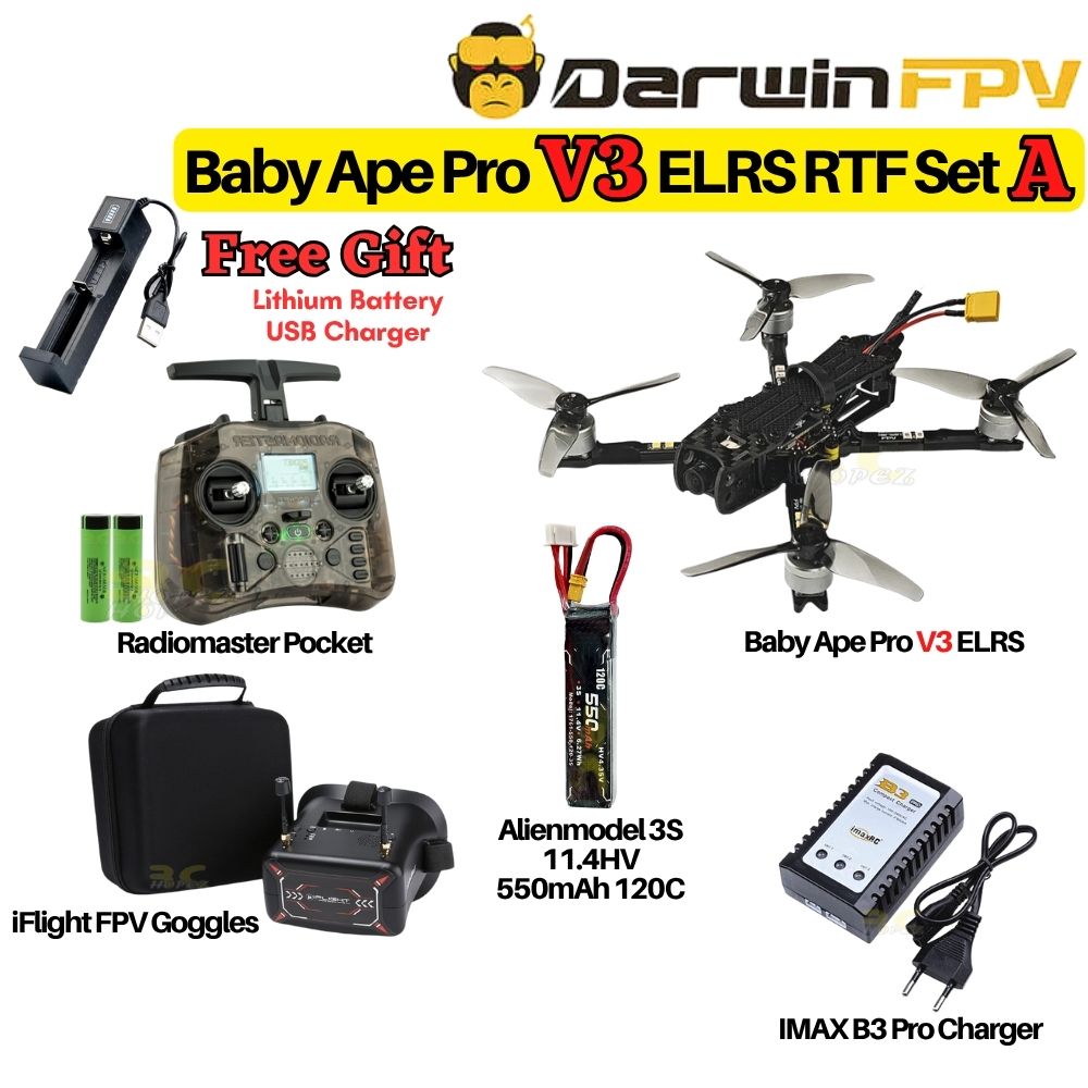 DarwinFPV Baby Ape Pro V3 V2 FPV Drone RTF Ready To Fly 3 Inch 2-3S ...