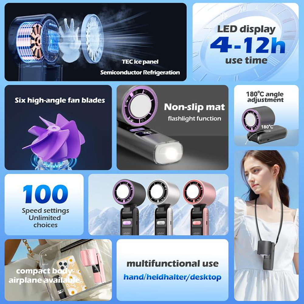 Fan Portable Turbo Fan High Speed kipas 6000mAh mini Foldable Hand fan ...