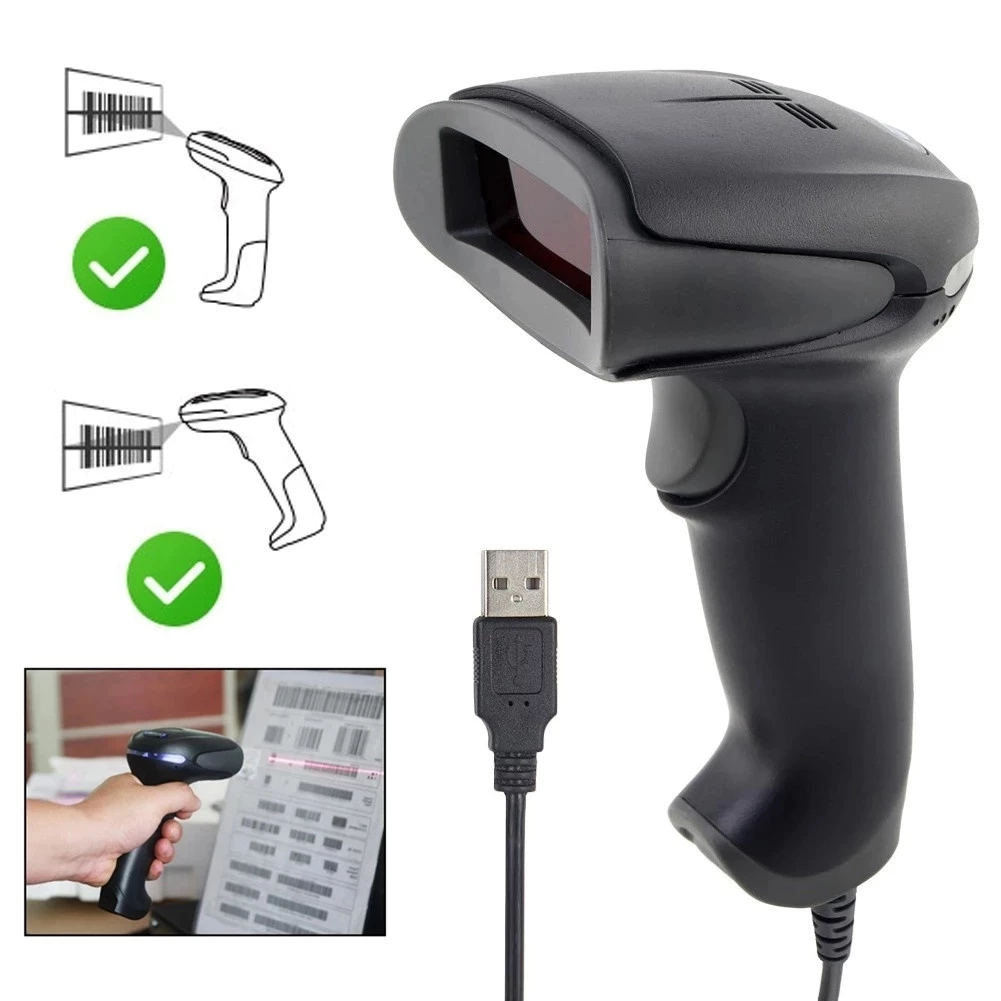 1D/2D/QR Scanner Barcode Scanner USB Laser Barcode Gun Wireless ...