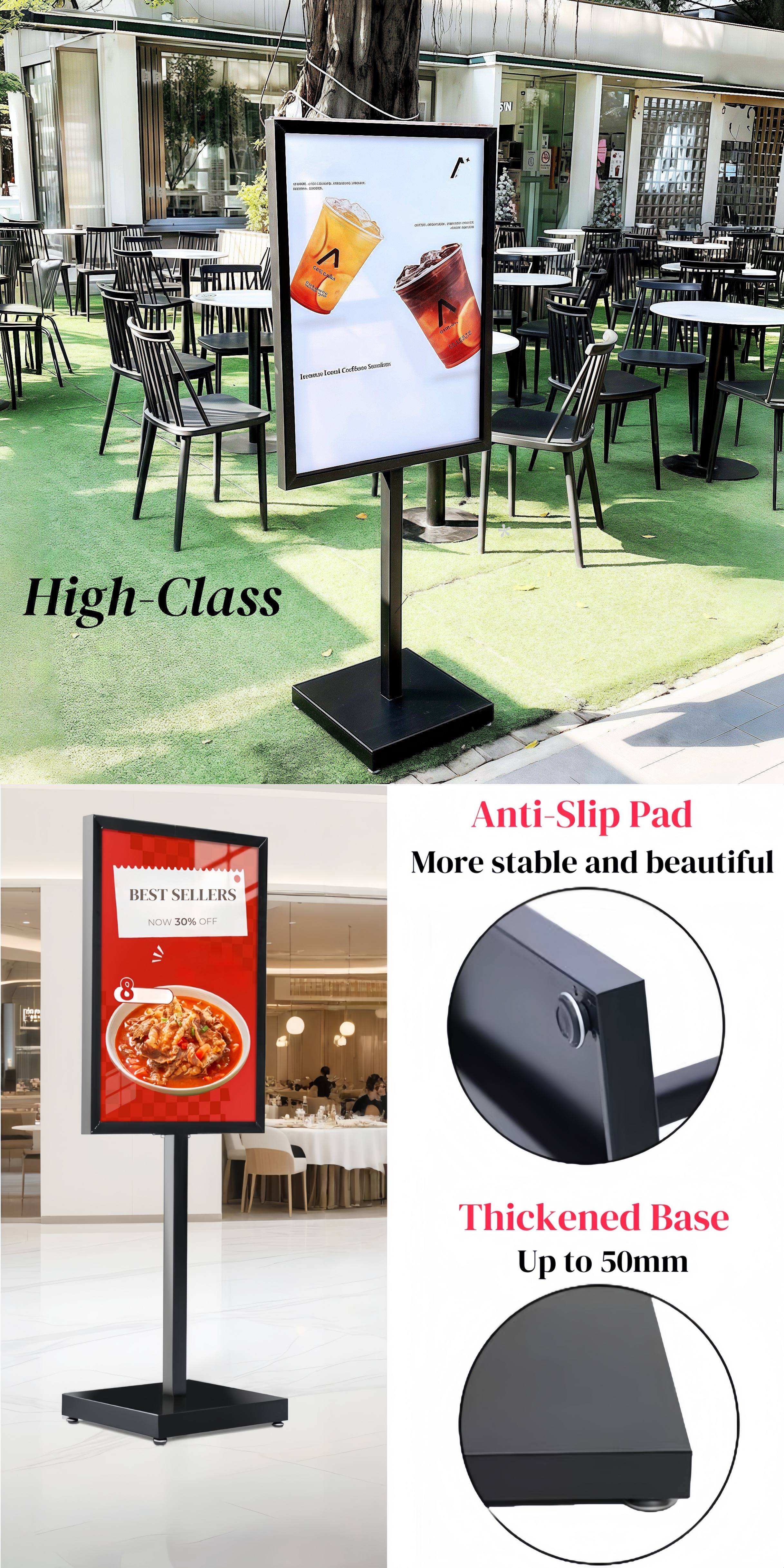 Metal Poster Display Stand Signage KT Board Stand Double-pole ...