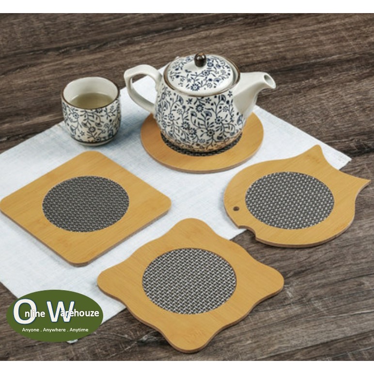 Wooden Coaster Hot Heat Insulate Cup Mat Holder Pengalas Letak Cawan ...
