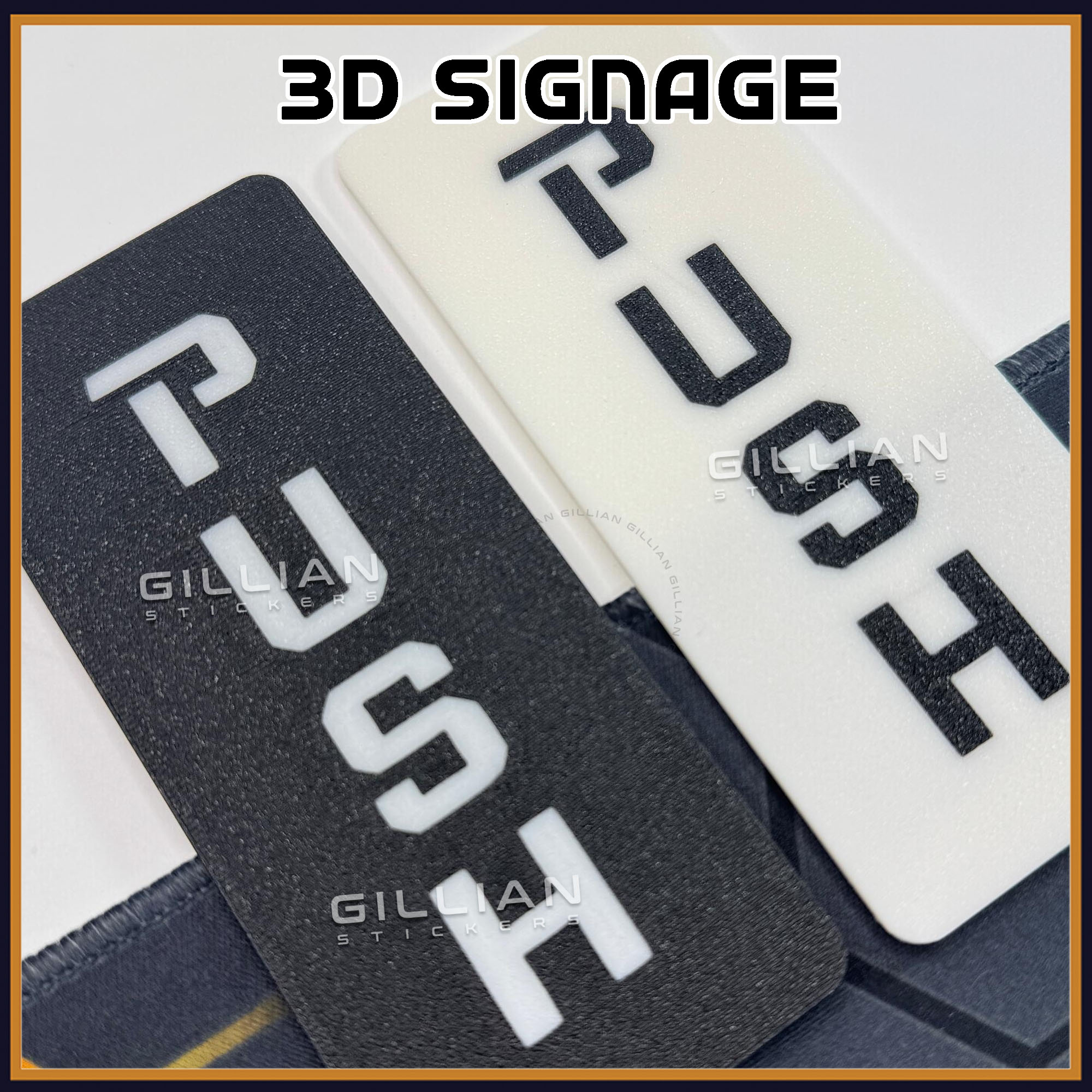 3D Signs Pull Push Designs for Office Cafe Restaurant Commercial ...