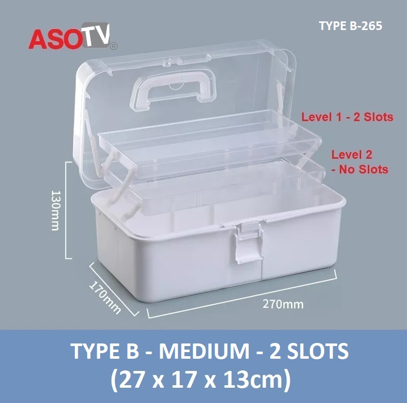 ASOTV® 3 Tier Extra Large Medical Box Toolbox First Aid Plastic ...