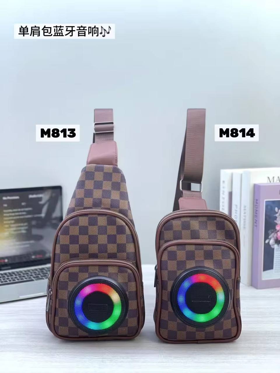 CH-M814 Wireless BT Crossbody Bag Portable Speaker FM Radio/TF/USB ...