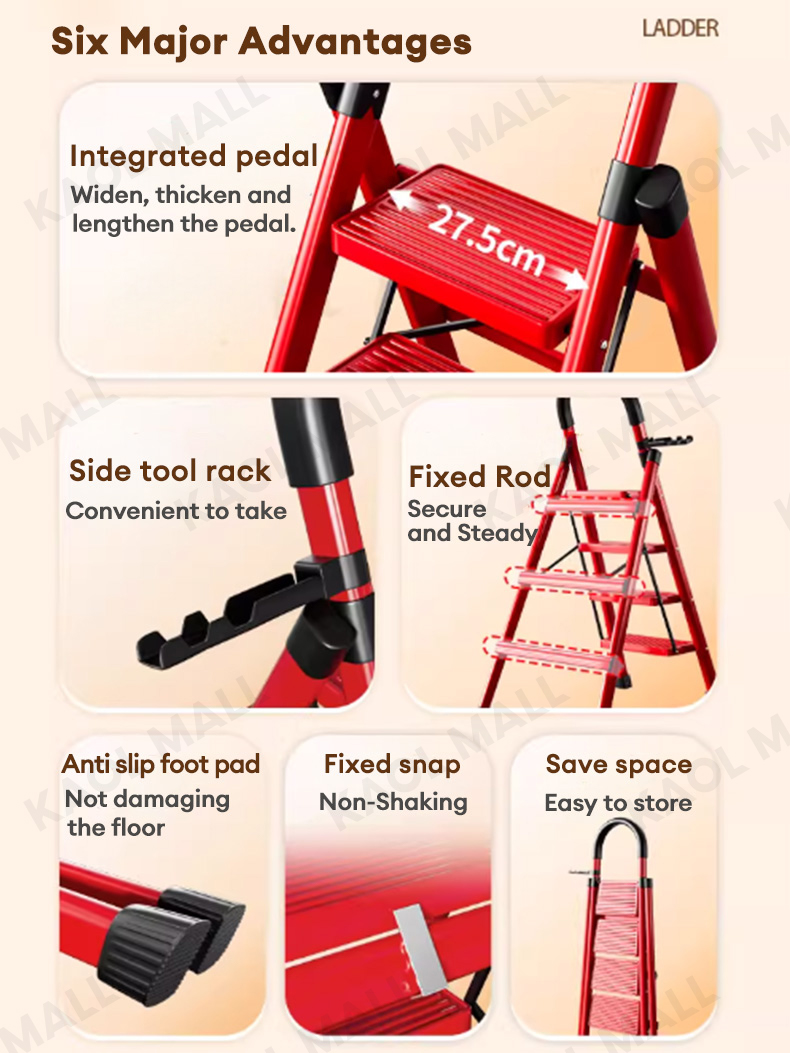 Tangga lipat Heavy Duty Ladder Foldable 8 Step Folding Ladder Thick ...