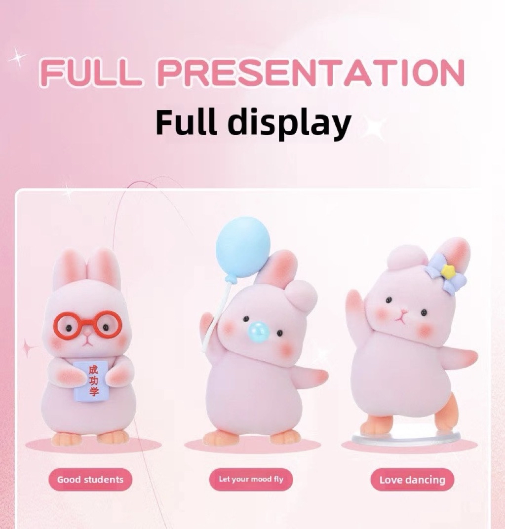 Authentic Flocked Pink Rabbit Yo-Yo Rabbit Daily Blind Box 2025 Toy ...