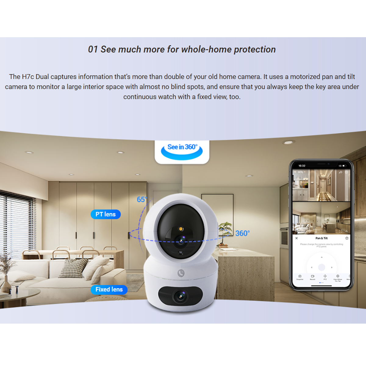 Ezviz H7c Dual 2K⁺ & 2K⁺ - Dual Lens Pan and Tilt Wifi Security Camera ...
