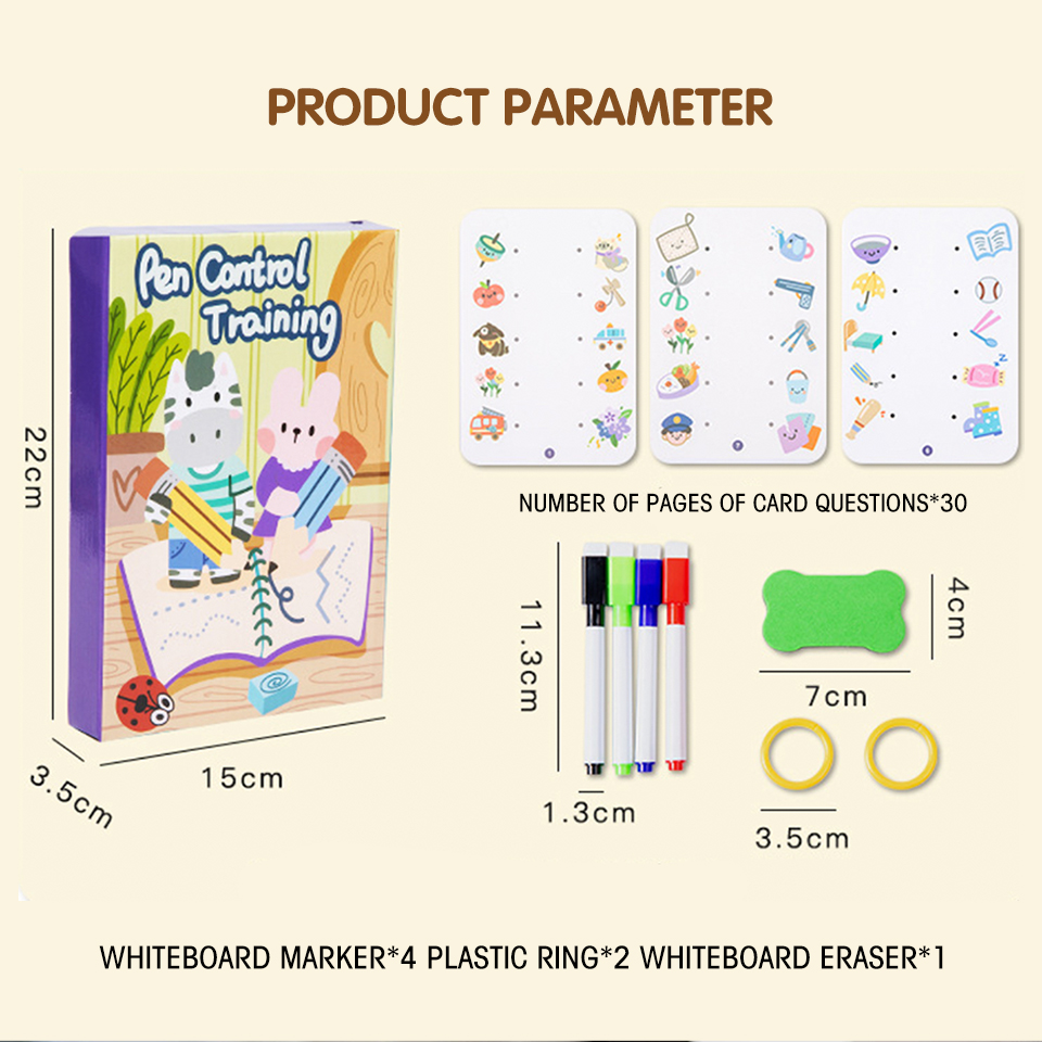 Kids Pen Control Training Copybook Erasable Pen Control Workbook ...