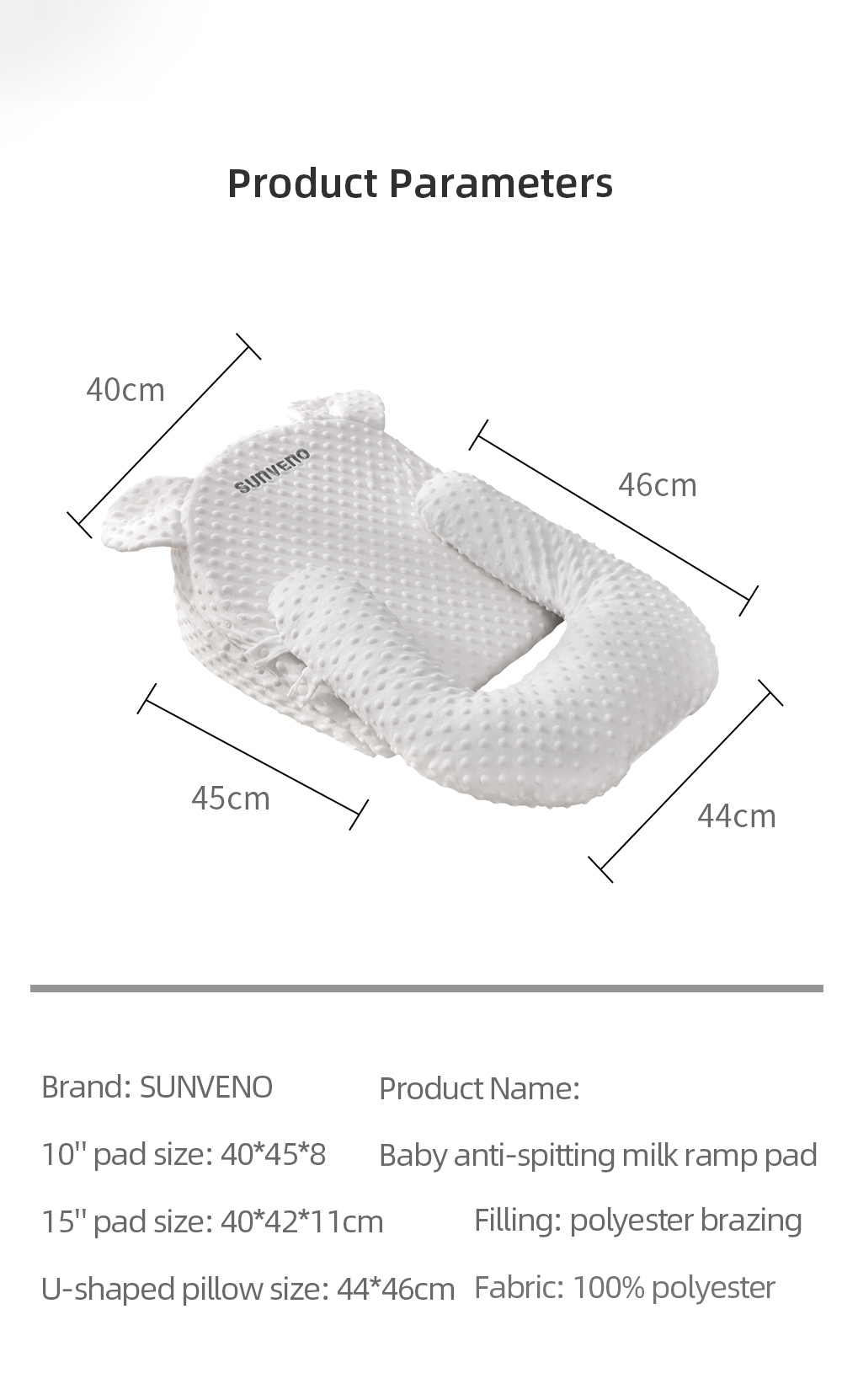 Newborn Baby Pillow Slope Pillow Anti spitting Slope Pad Side lying ...
