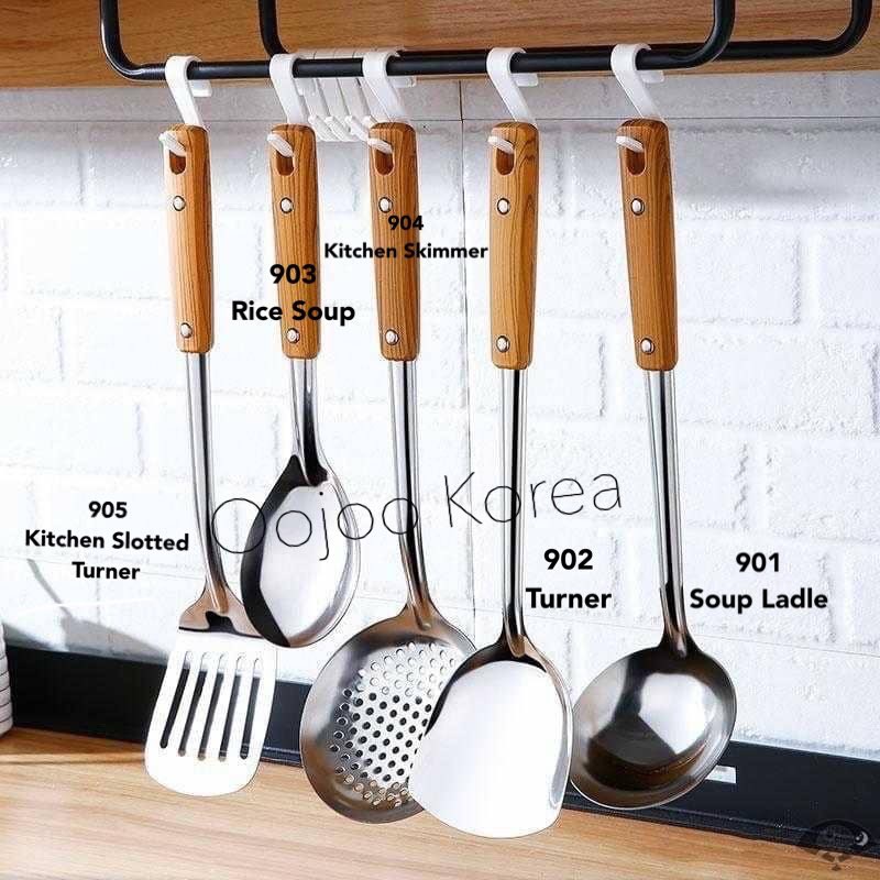 Premium Stainless Steel Kitchen Utensil Set – Turner, Ladle, Rice Scoop ...