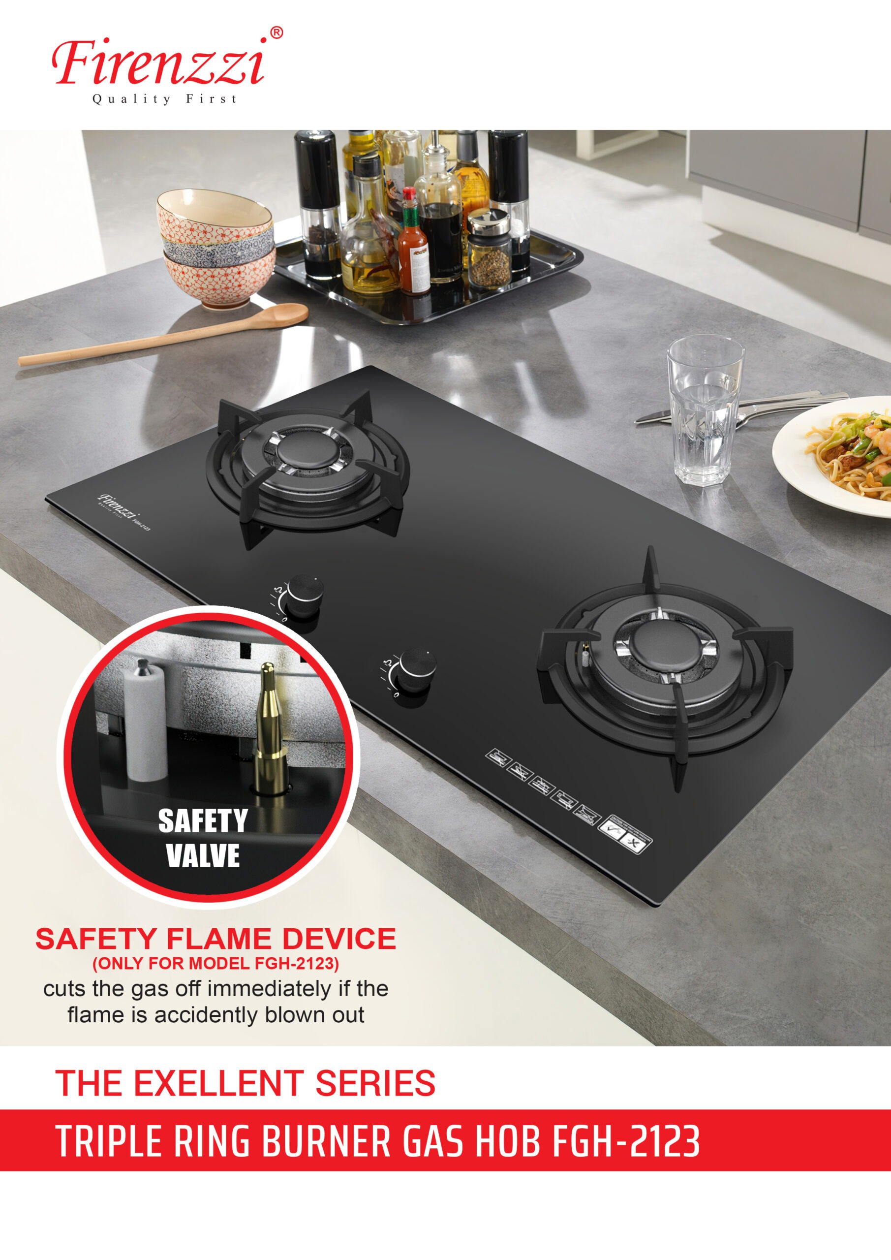 【Free Shipping + Free Install】Firenzzi Gas Hob FGH-2123 | 2 Burner ...