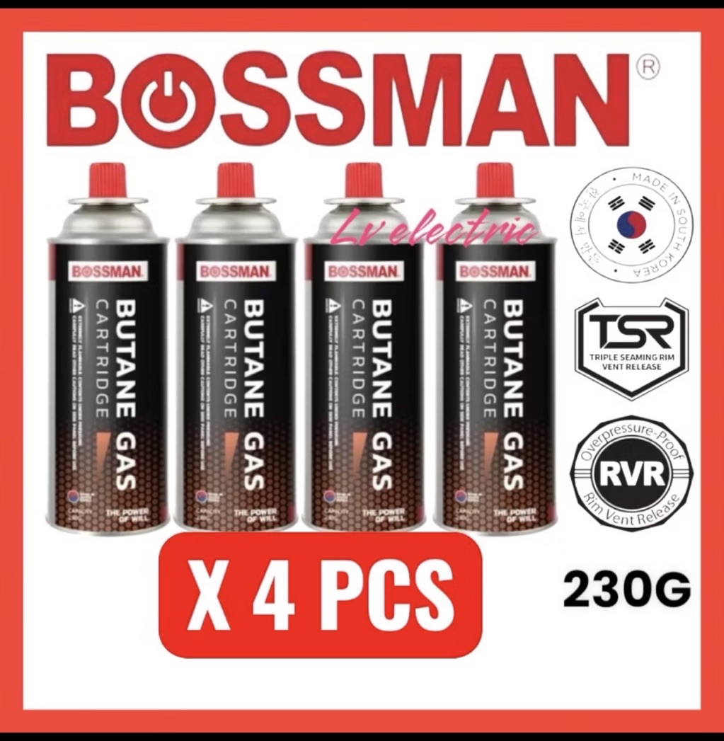 Bossman Gas Butane Fuel 230g Canister Cartridge For Portable Gas Stove ...