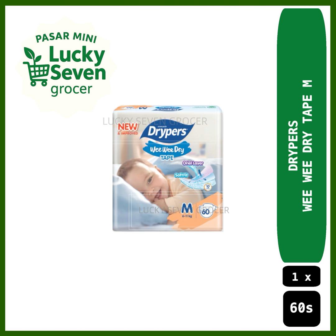 Drypers Wee Wee Dry Baby Diapers Tape Dryness S80/ M60/ L58/ XL50 ...