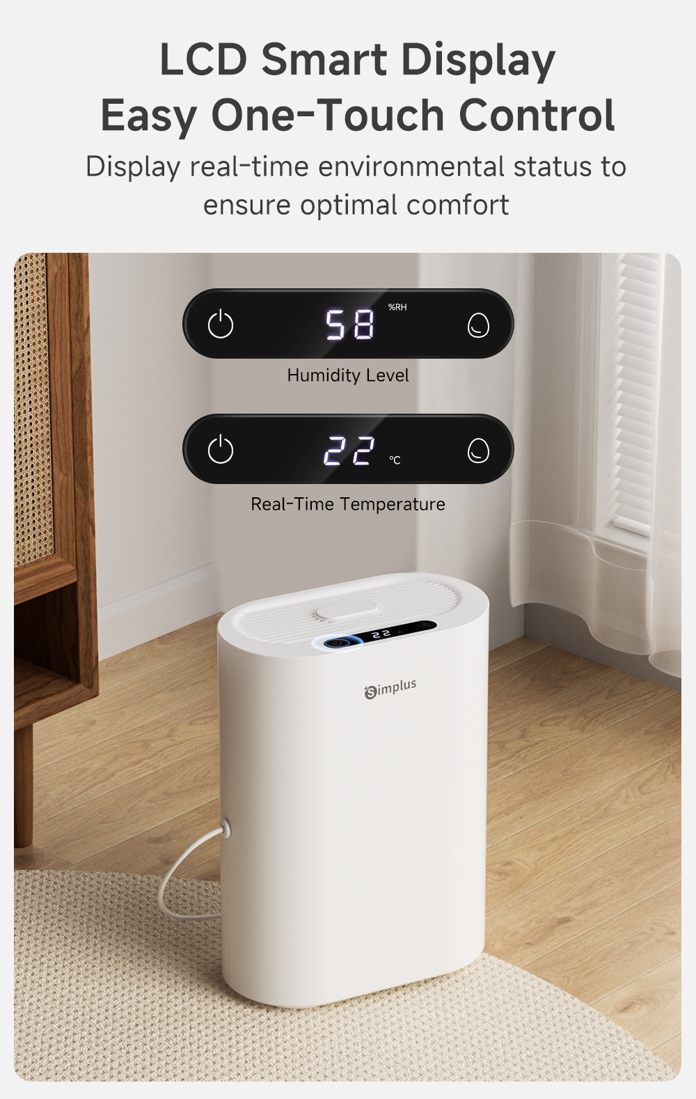 Simplus Dehumidifier | 400ml/Day | 2.5L Water Tank
