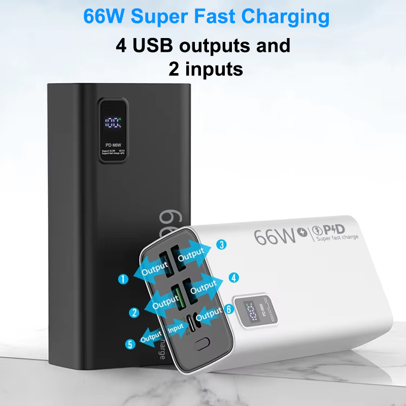 DOSEN Quality 66W Super Fast Charging Power Bank K7 Black/White QC 3.0Type-C Input USB (50000mAh ...