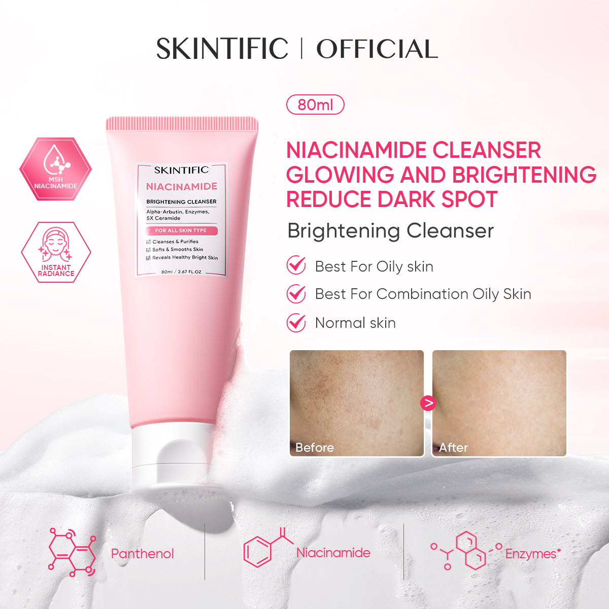 SKINTIFIC Cleanser Collection pencuci muka Salicylic Acid Gel Cleanser ...