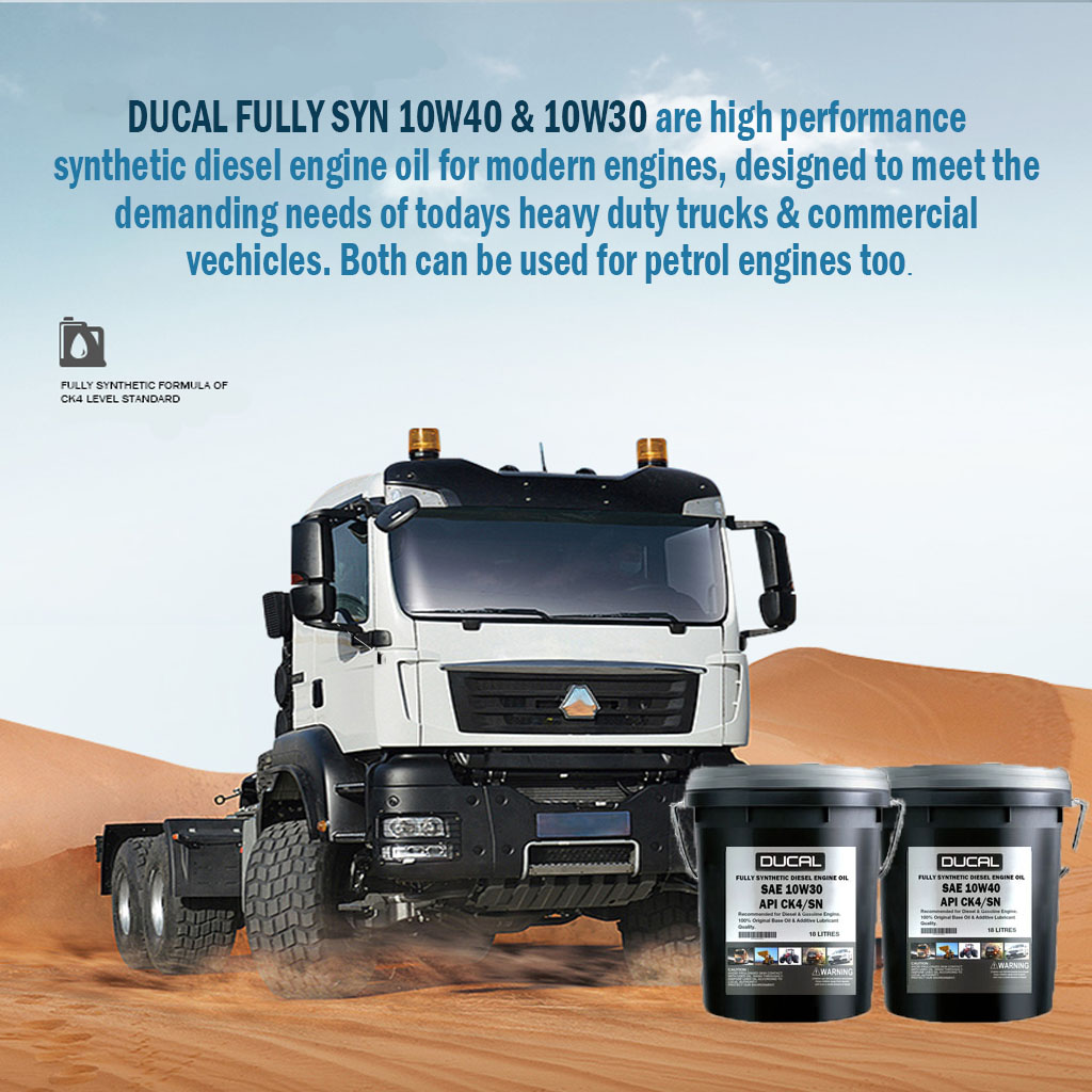 DUCAL FULLY SYNTHETIC HEAVY DUTY DIESEL ENGINE OIL 10W30 API CK4/SN 18 ...