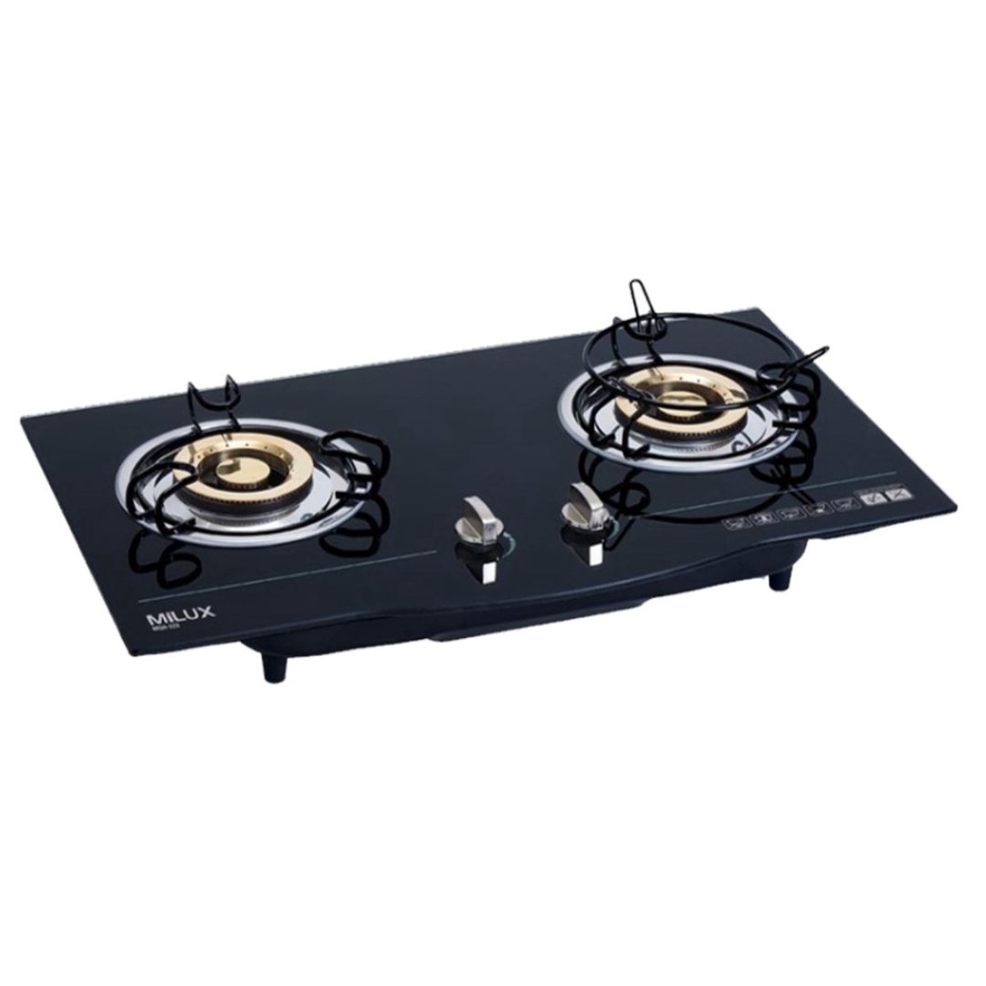 MiLUX Dapur Gas Kaca 2 Pembakar Built-In Two Burners Gas Cooker Glass ...