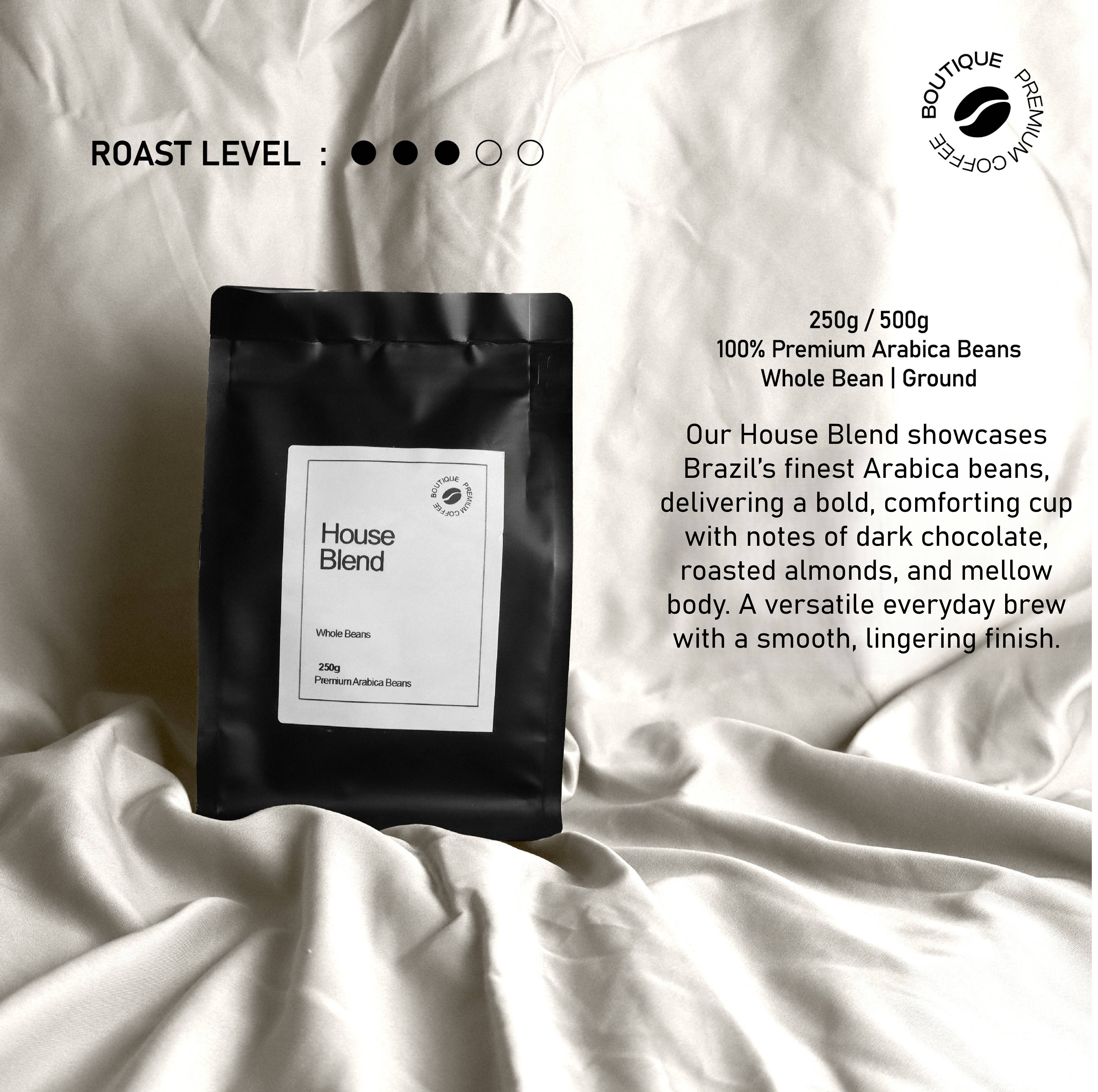House Blend – Brazil | Medium-Dark Roast | Beans / Ground | 250g / 500g ...