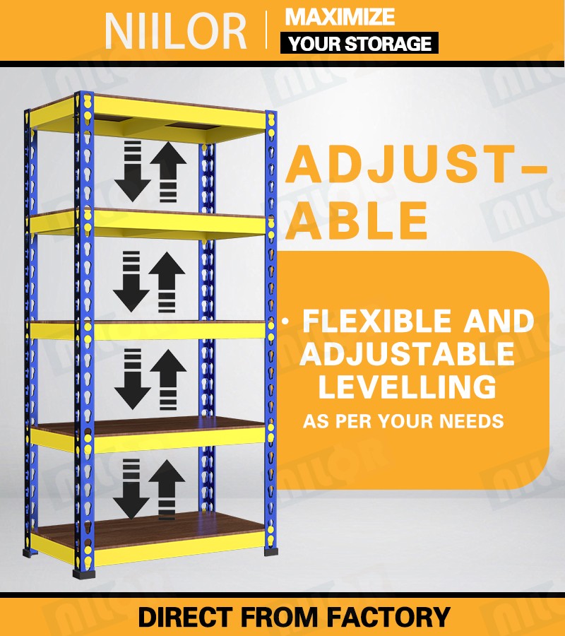 💪3/4/5 Tier Rak Besi Storage Rack Heavy Duty Rack Dapur Rack Boltless ...