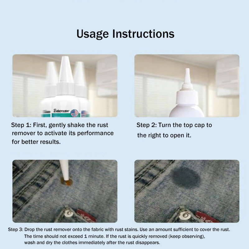 【24h shiping】Rust Remover Spray Fabric Rust Stain Remover Clothes ...