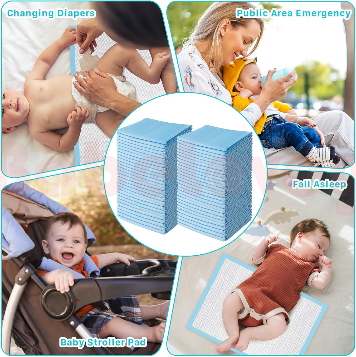 Underpad Disposable Breathable changing mat baby Infant Bed Urine Pad ...