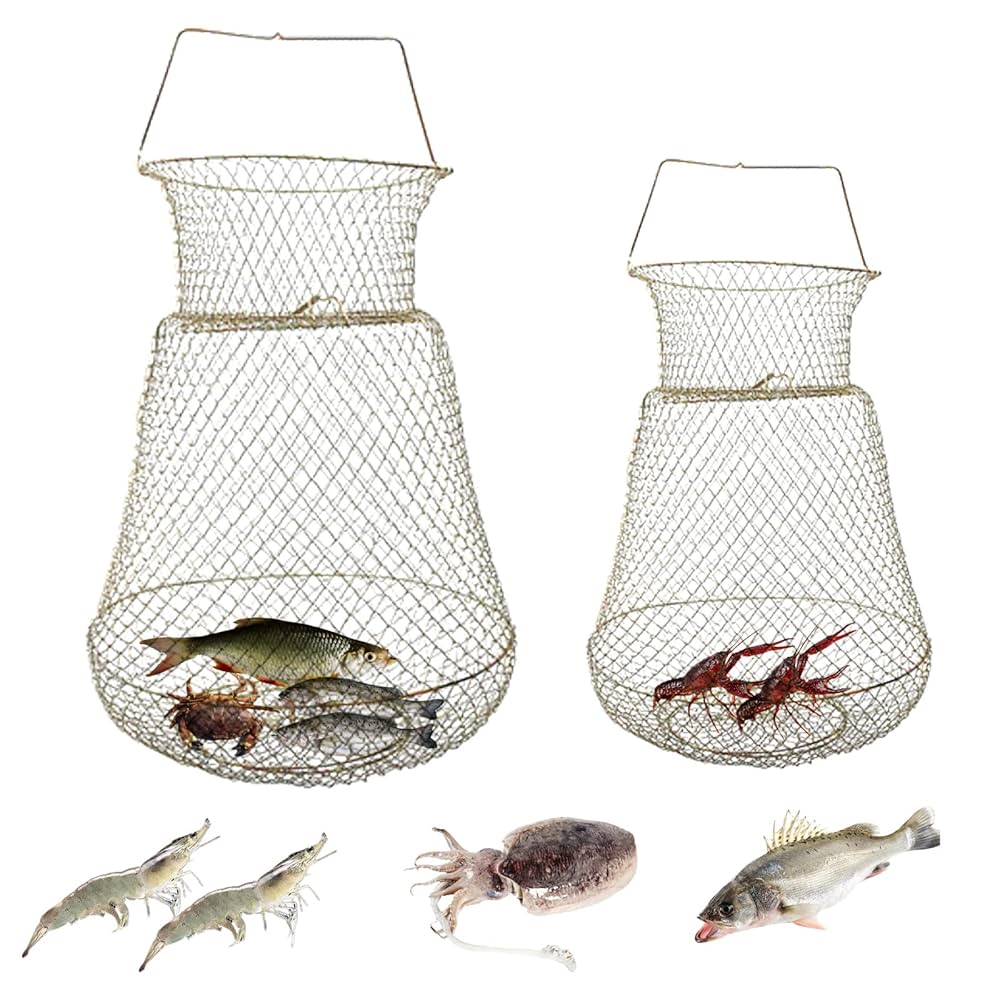 Perangkap Ikan Logam Tahan Lama Heavy Duty Wire Fish Trap – Collapsible ...