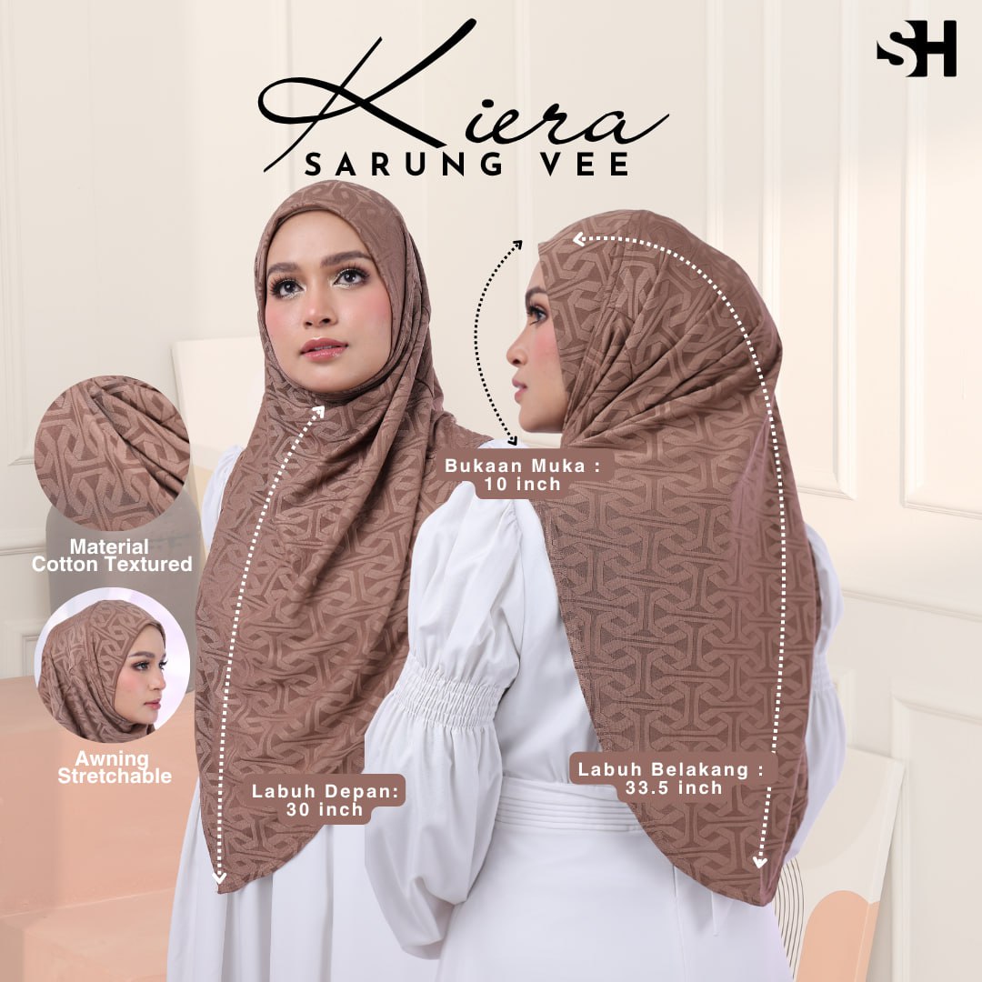 TUDUNG SARUNG KIERA VEE SHAPE - KAIN SOFT JACKWARD PREMIUM ...