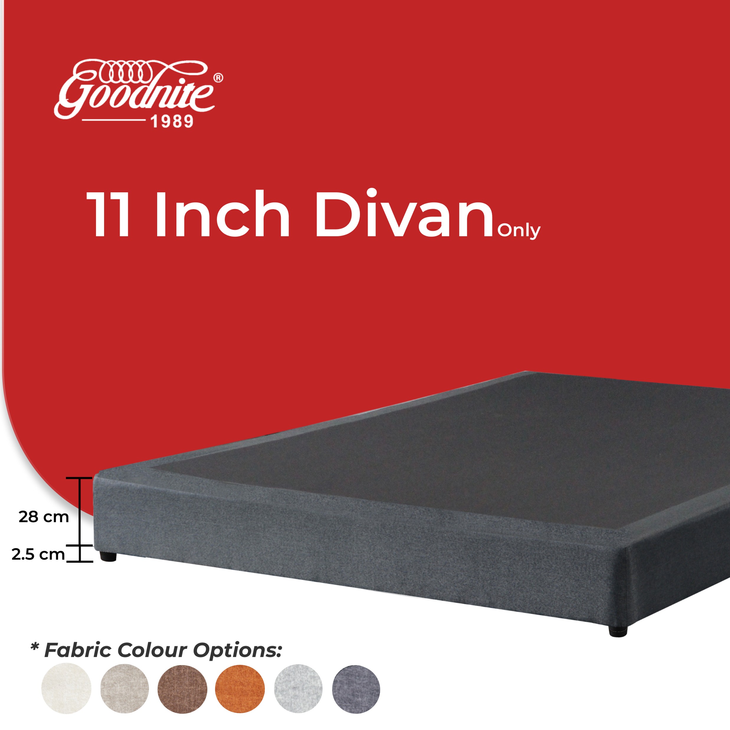 Goodnite 11 inch Divan only (Single/SuperSingle/Queen/King) | Shopee ...