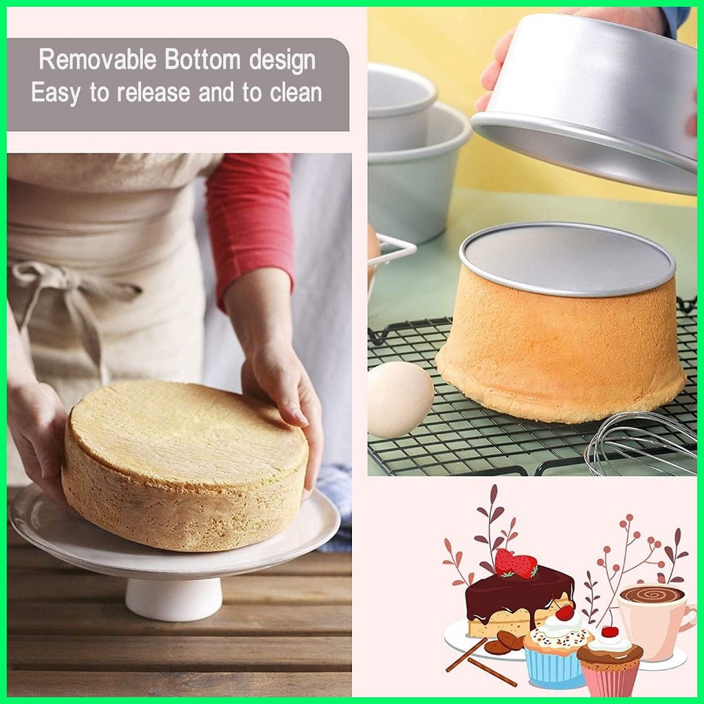4/6/8 Inch Round Cake Mould with Removable Bottom Aluminum Alloy Loyang ...