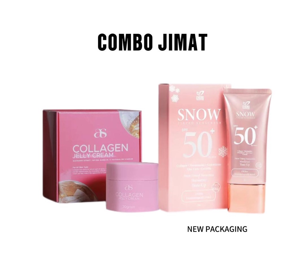 DHERBS COMBO JIMAT (1 COLLAGEN JELLY CREAM & 1 SNOW TINTED MOISTURIZER ...