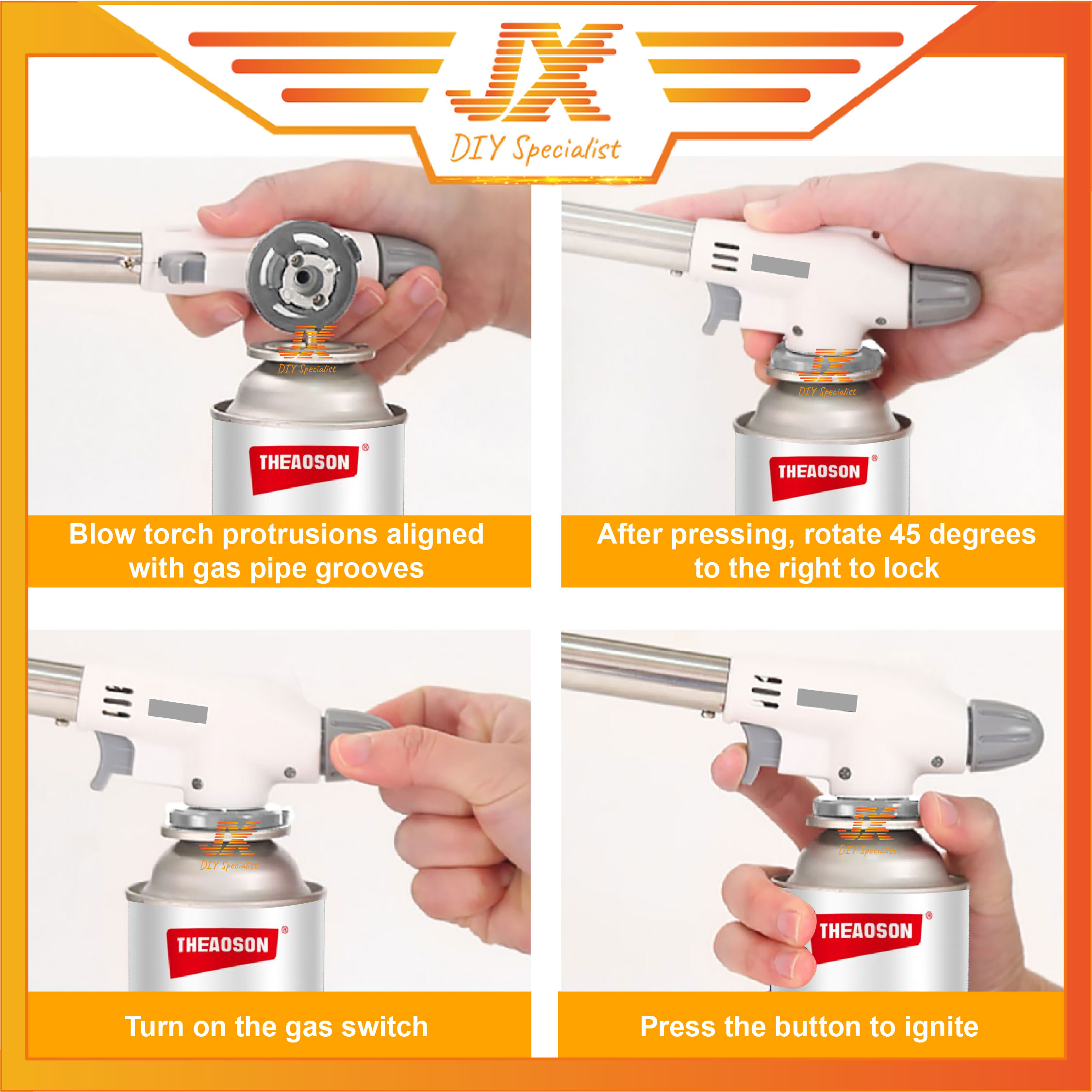 Camping Gas Torch Butane Burner Welding Fire Maker Flame Gun ...