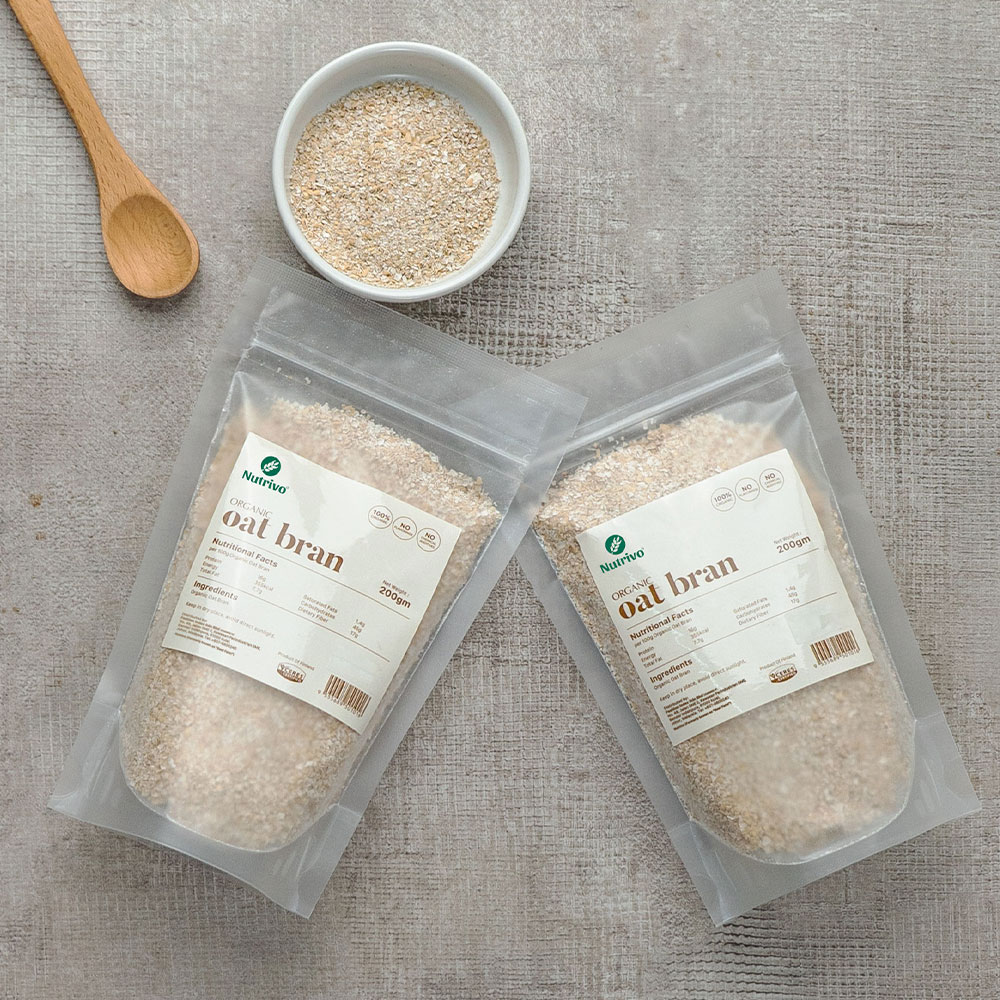 Nutrivo Organic Oat Bran 200g | High Fiber Whole Grain | Instant ...