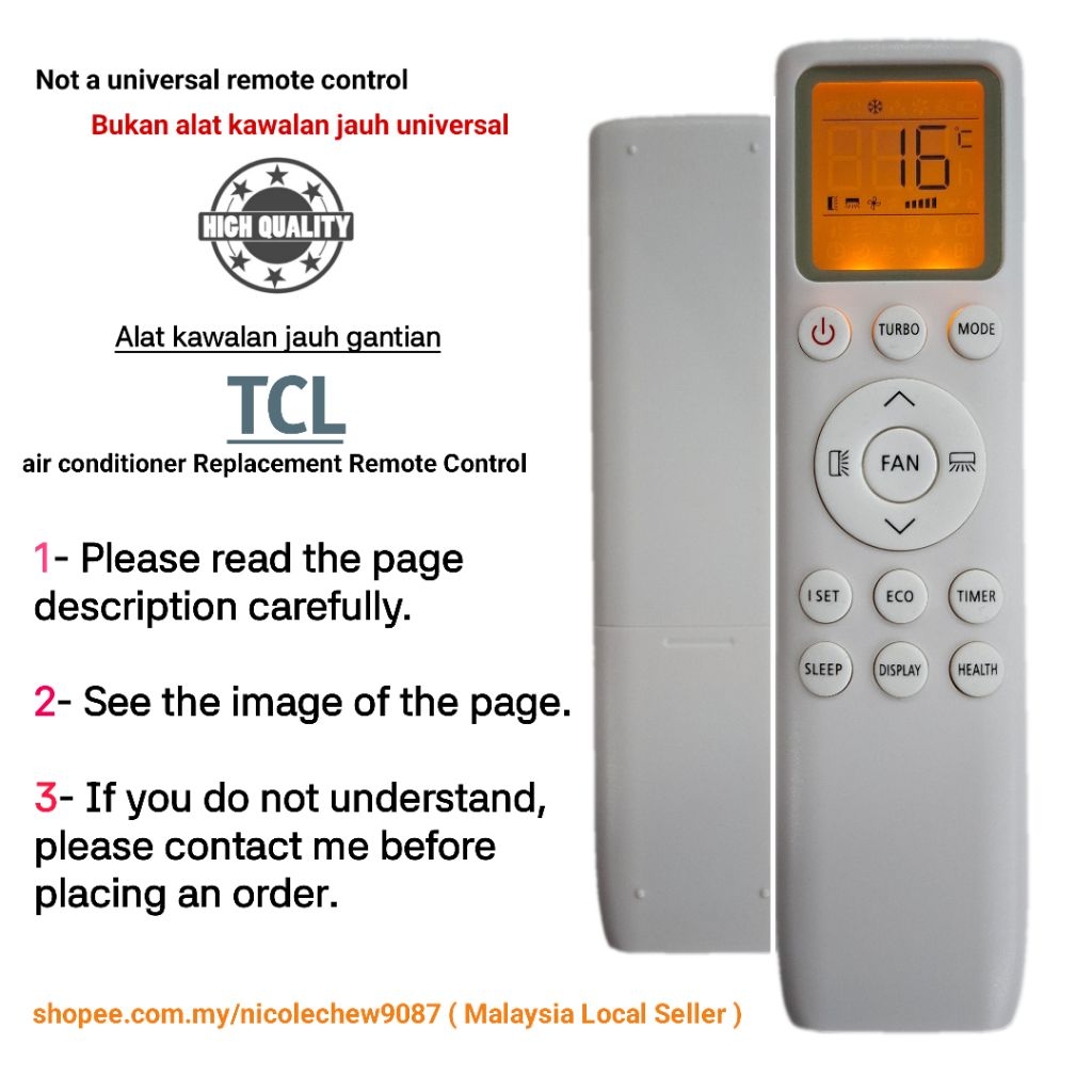 High Quality air conditioner Replacement Remote Control / Alat Kawalan ...