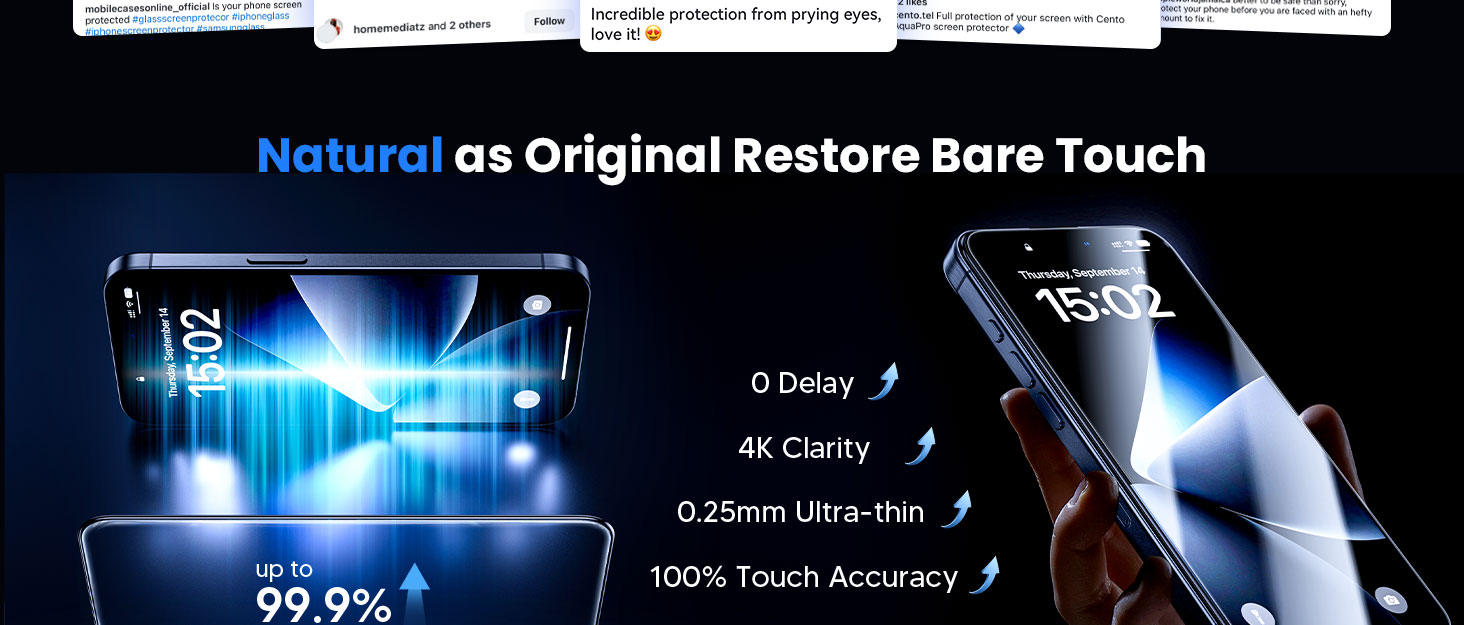 WSKEN No Black Border HD Tempered Glass for iPhone 17ProMax/16/15/14/13 ...