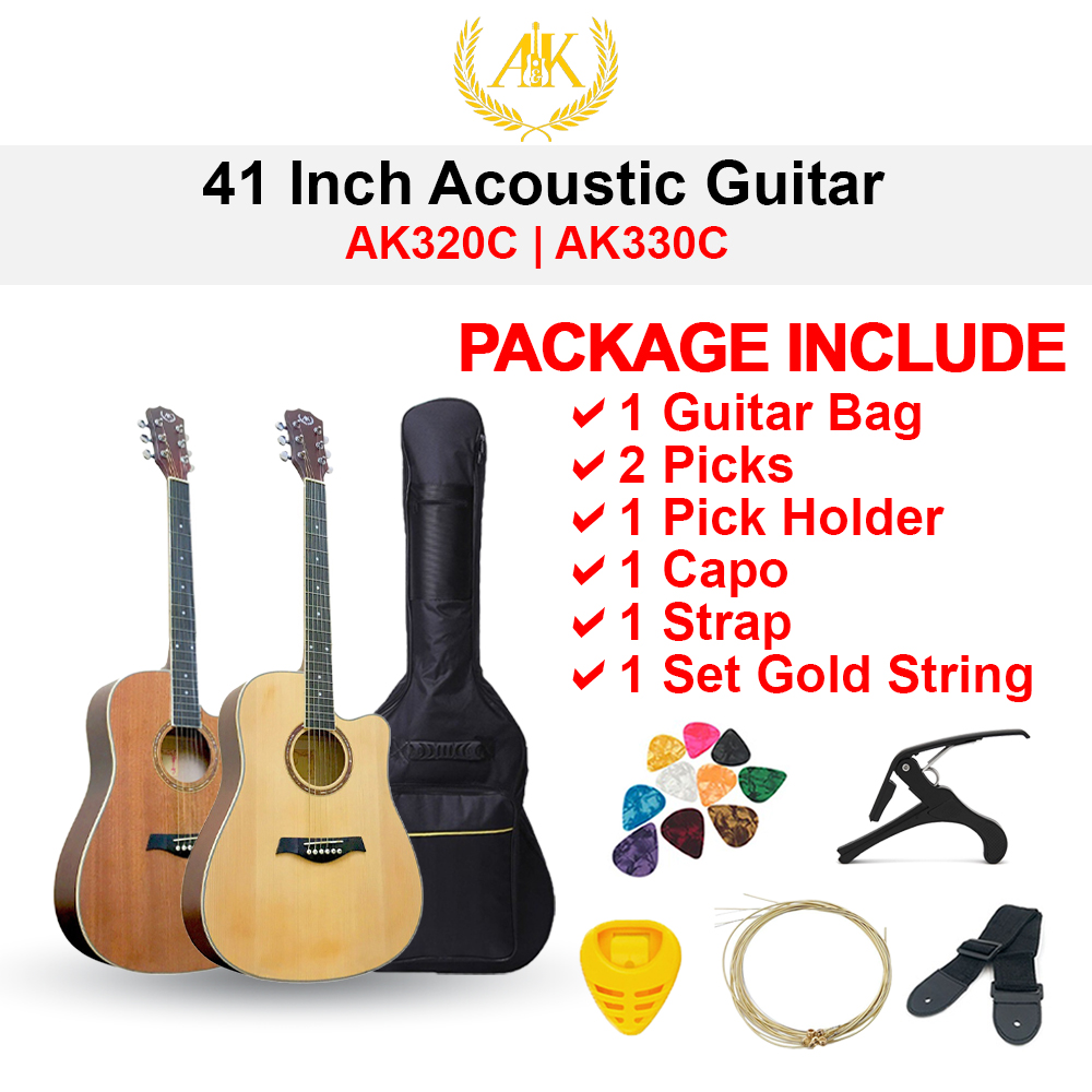 AK Guitar AK-320C AK-330C 41 Inch Acoustic Guitar Spruce Top Mahogany ...