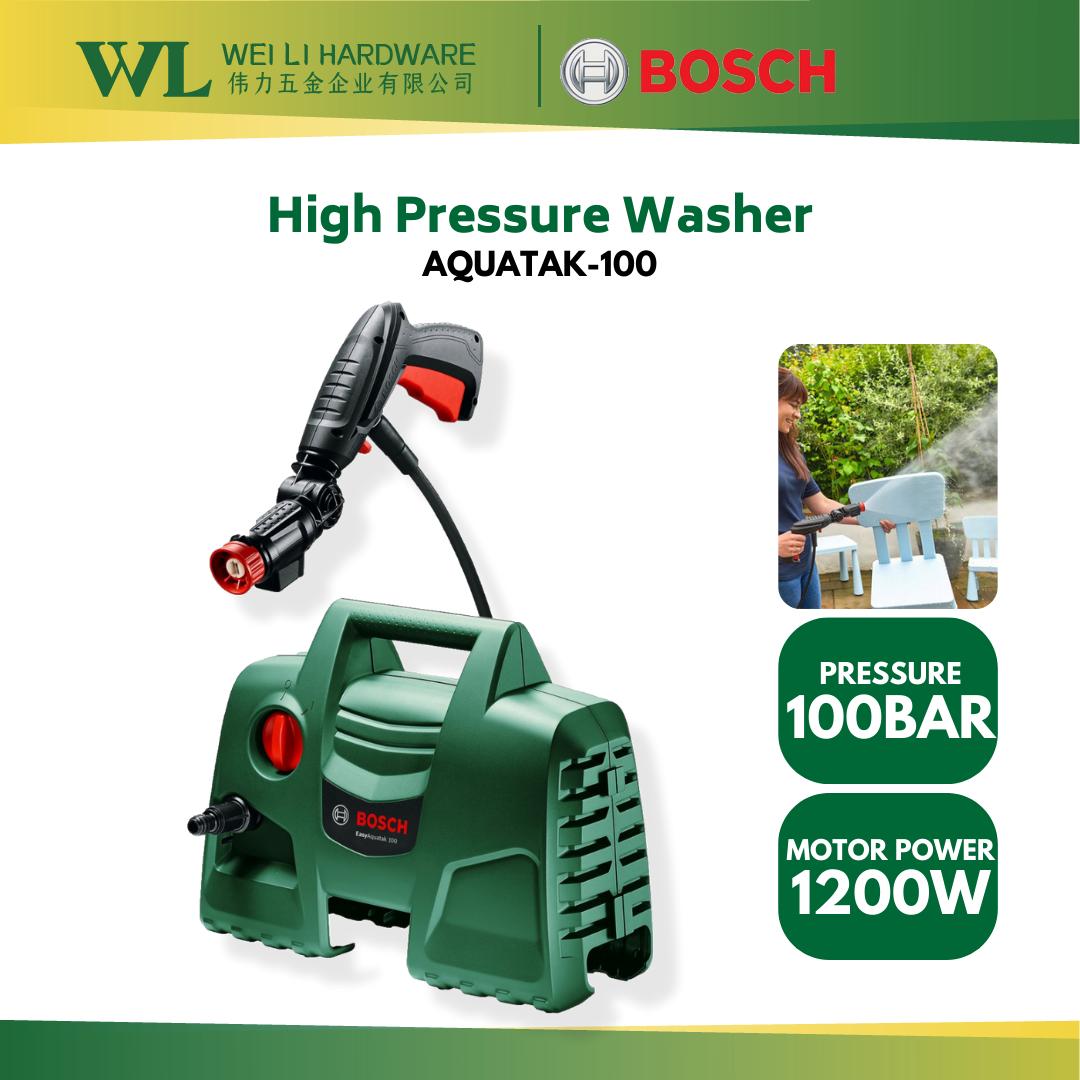 BOSCH Easy AQUATAK-100 High Pressure Cleaner 100bar 1200W / Water Jet ...