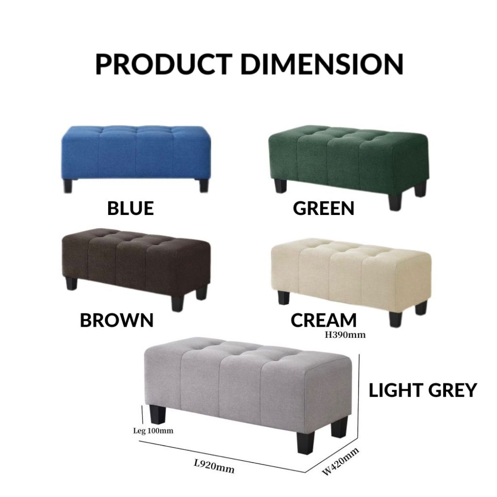 CHF Mario Bench Chair/Chair with Big Size Storage Pockets - Green/Grey ...