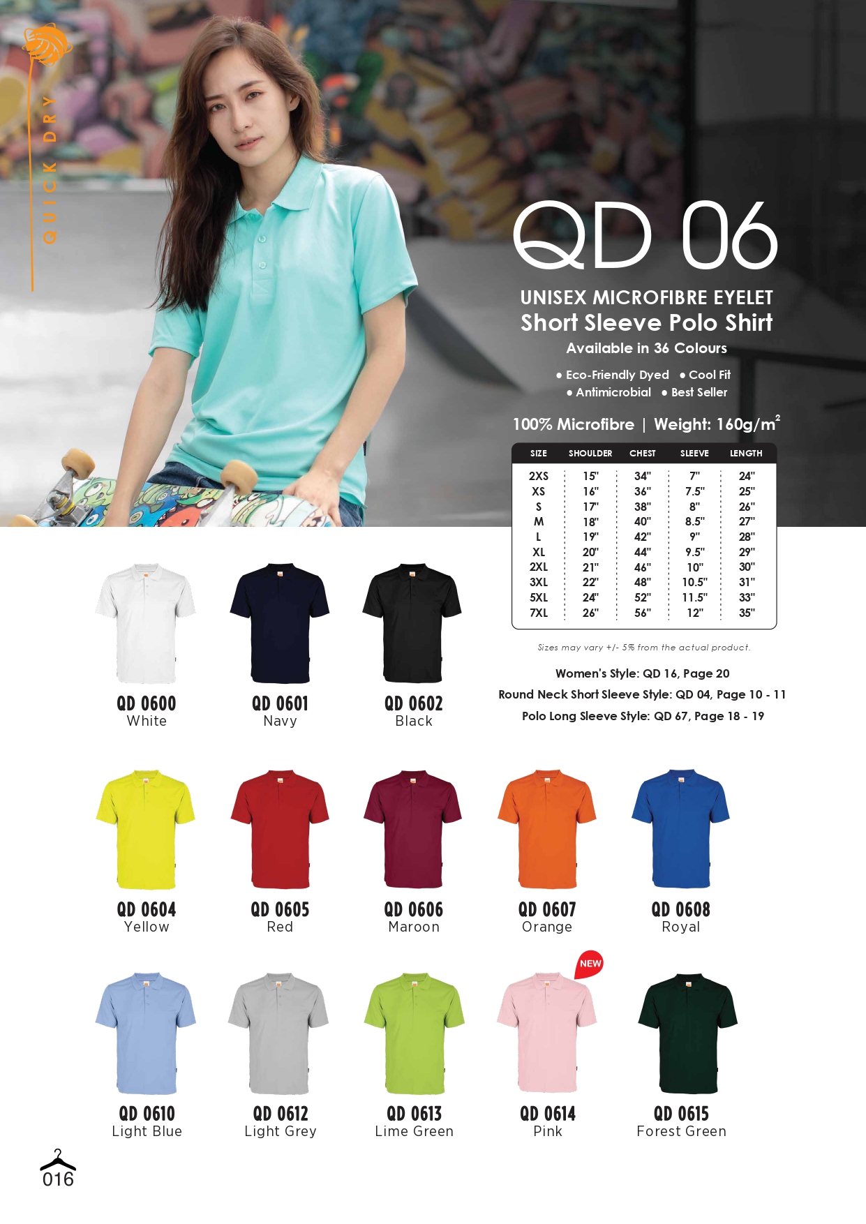 Orensport QD06 100% Tshirt Polo Plain Collar Printing Quick Dry Serap ...